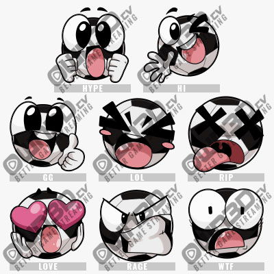 Animated Soccer Ball Twitch Sub Emote | Twitch Sub Emotes - 8 Pack - OWN3D