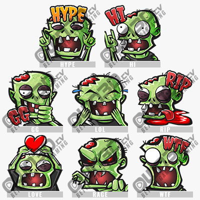 Animated Zombie Twitch Sub Emote | Twitch Sub Emotes - 8 Pack - OWN3D
