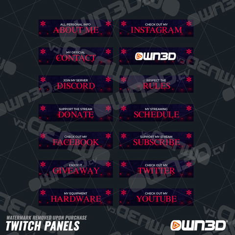 Xmas Twitch Panels - #1 Shop for Streamers | OWN3D