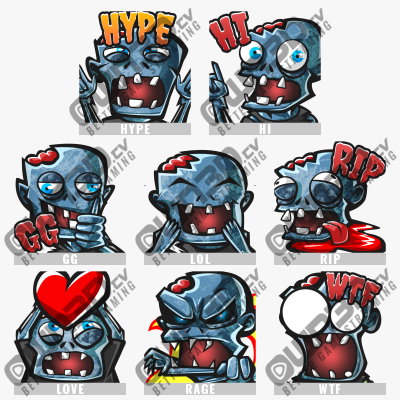 Animated Frozen Undead Twitch Sub Emote | Twitch Sub Emotes - 8 Pack ...