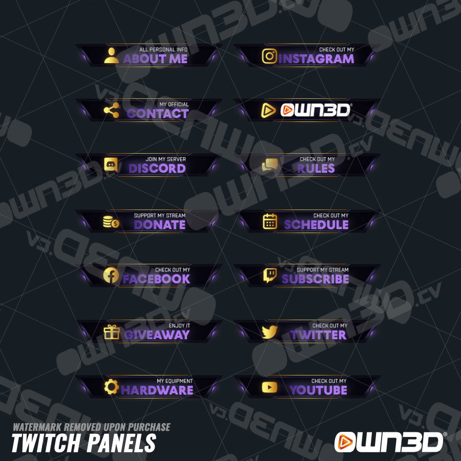 Consoles Twitch Panels - #1 Shop for Streamers | OWN3D