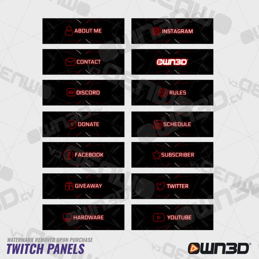 Clean Twitch Panels - #1 Shop for Streamers | OWN3D
