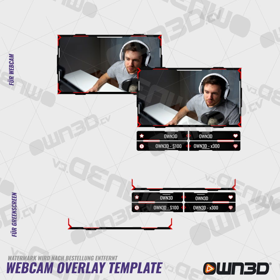 Black White Webcam Overlays - #1 Streamer Shop | OWN3D