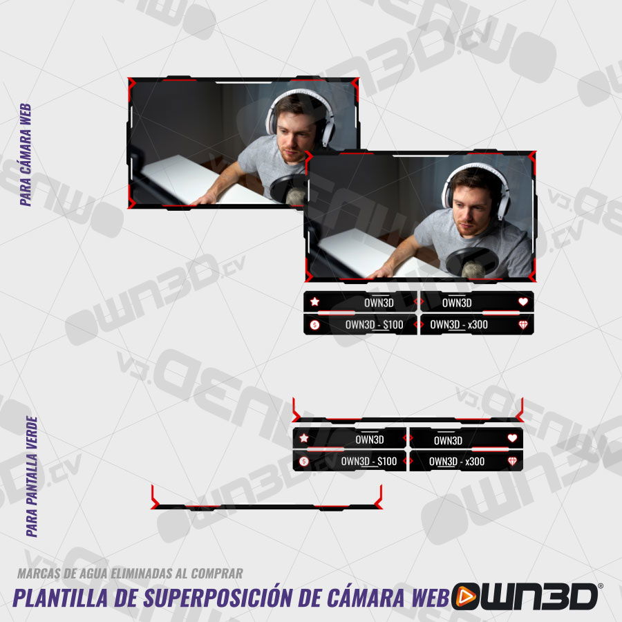 Black WhiteWebcam Overlays - La tienda para Streamers Nº1 | OWN3D