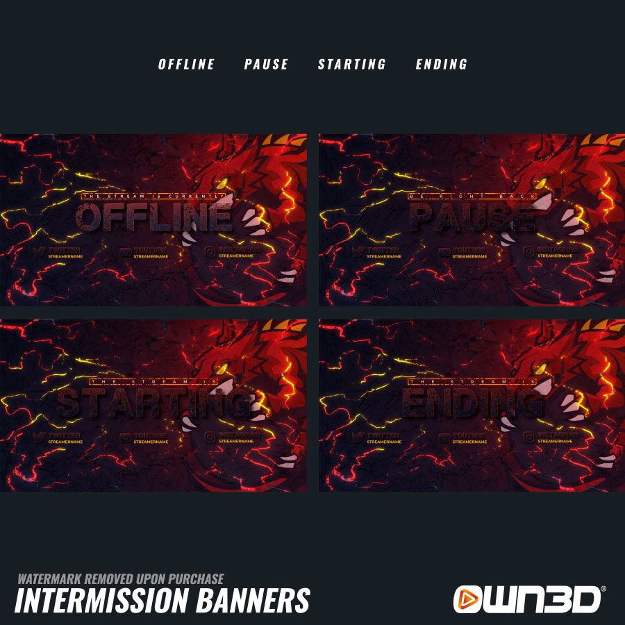 Dragon Intermission Banner - Offline, Pause, Start & End Screens - OWN3D