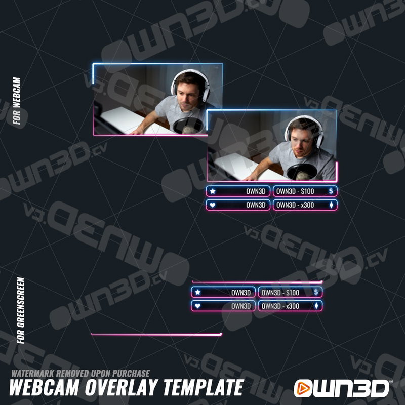 Clean Neon Webcam Overlays - OWN3D