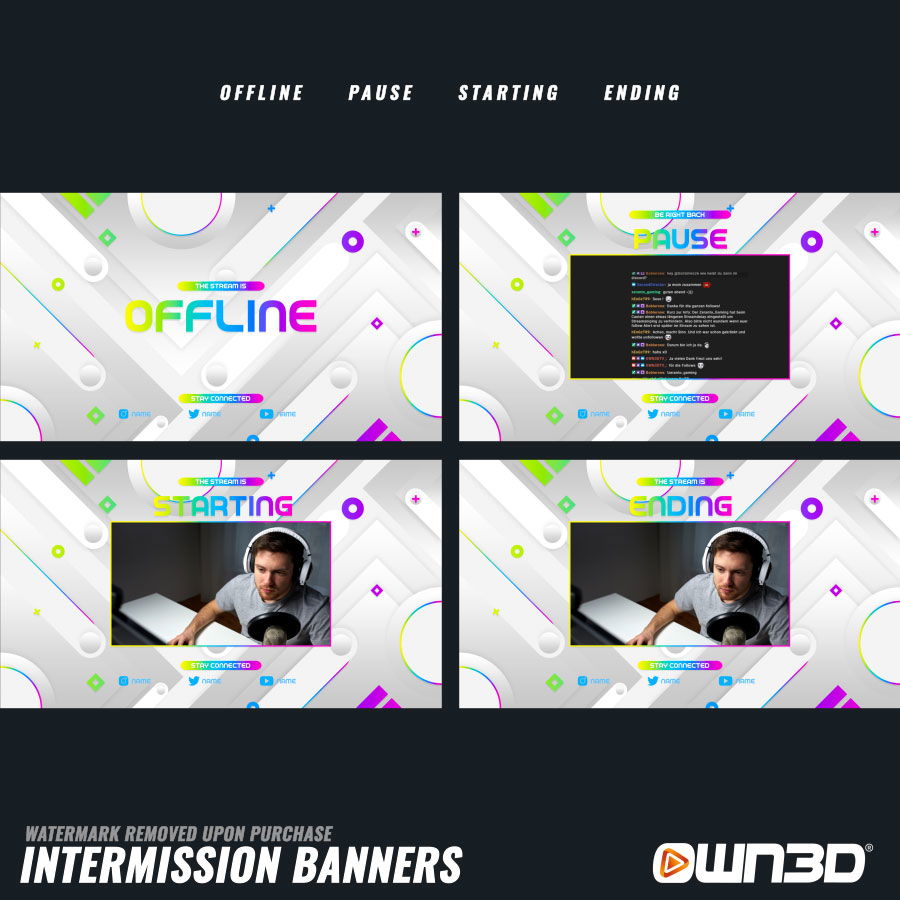 Chromatic Intermission Banner - Offline, Pause, Start & End Screens - OWN3D