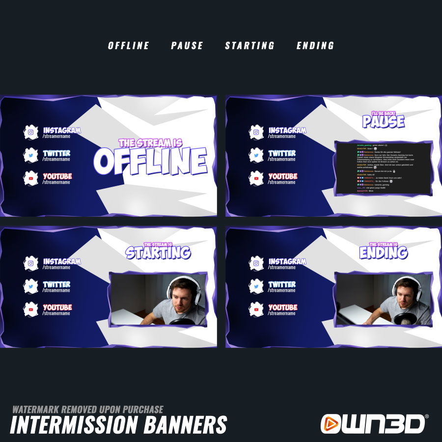 Zmasher Intermission Banner - Offline, Pause, Start & End Screens - OWN3D