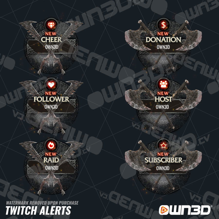 50+ Premium Animated Twitch alerts for your stream | OWN3D