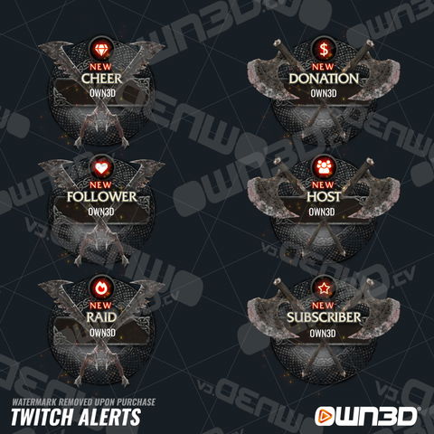 50+ Premium Animated Twitch alerts for your stream | OWN3D