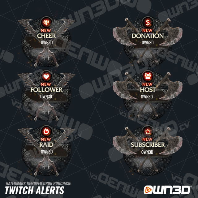 50+ Premium Animated Twitch alerts for your stream | OWN3D