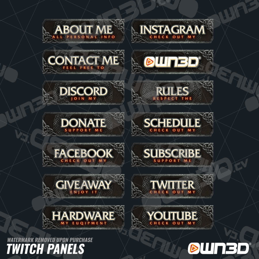 Dragon Twitch Panels - #1 Shop for Streamers | OWN3D