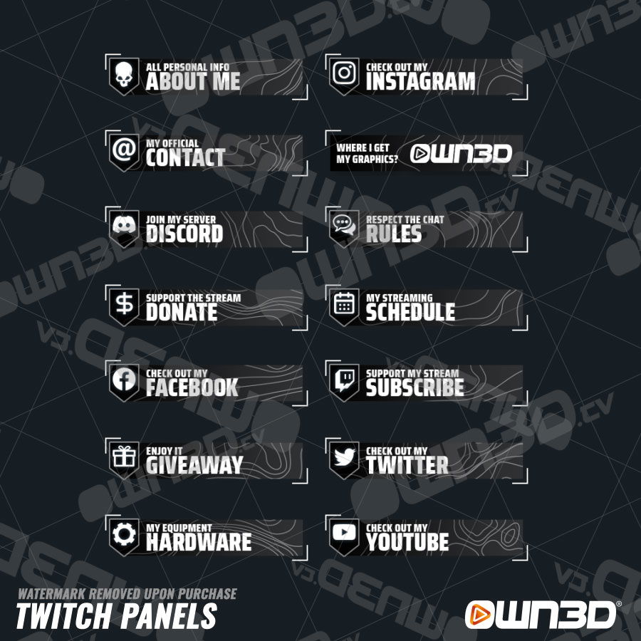 Challenger Twitch Panels - #1 Shop for Streamers | OWN3D