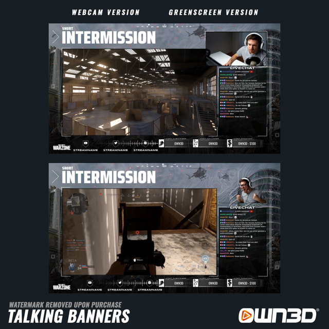 Glitchy Talking Banner - #1 Shop for Streamers | OWN3D