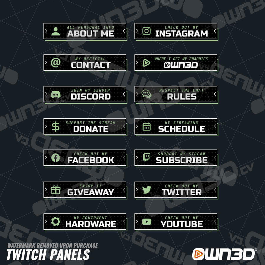 Challenger Twitch Panels - #1 Shop for Streamers | OWN3D