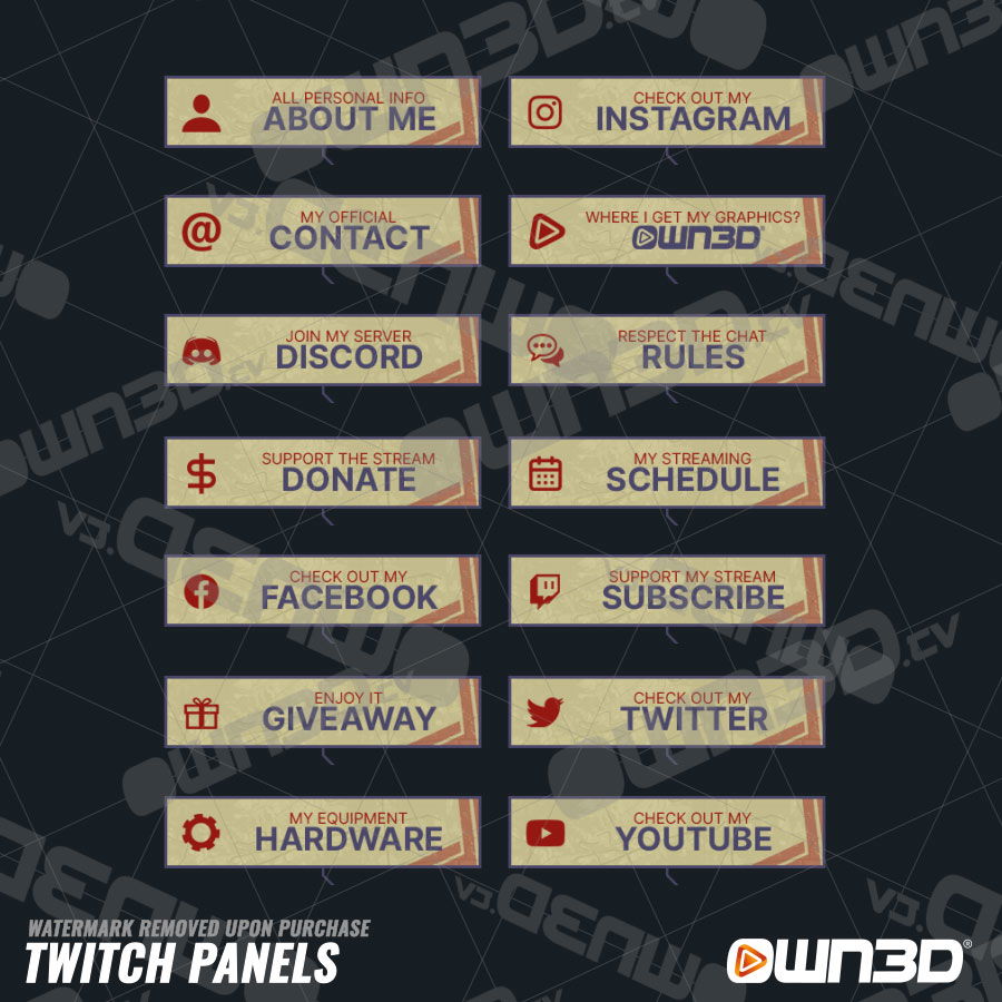 Craft Twitch Panels - #1 Shop for Streamers | OWN3D
