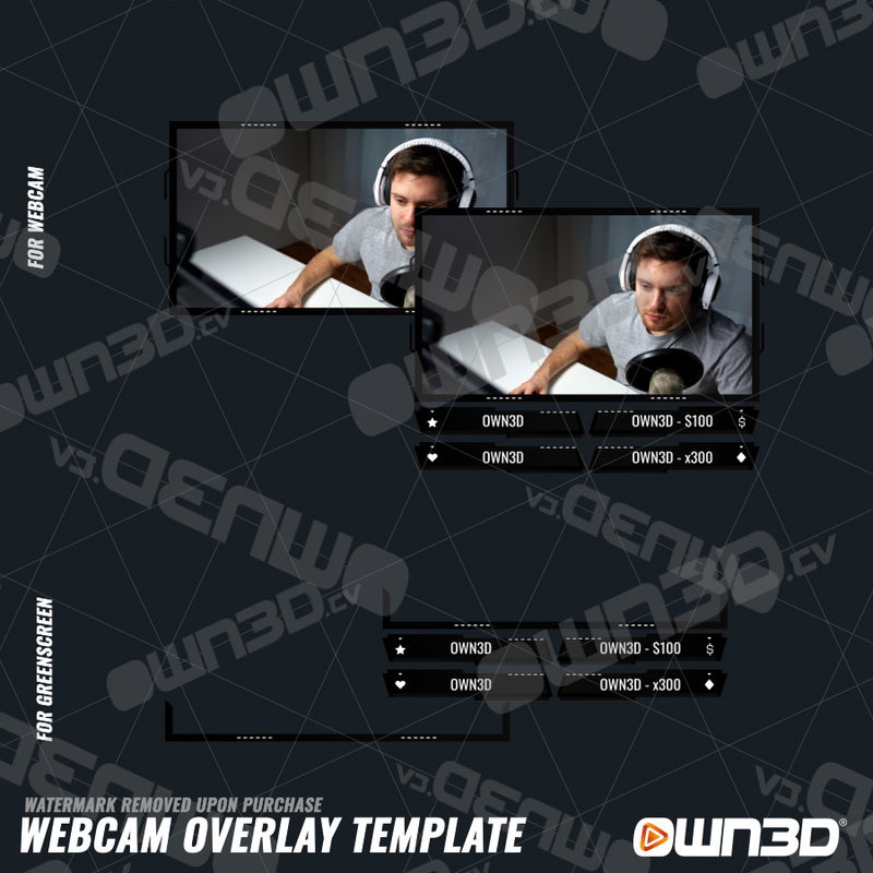 Dark Glitch Webcam Overlays - OWN3D