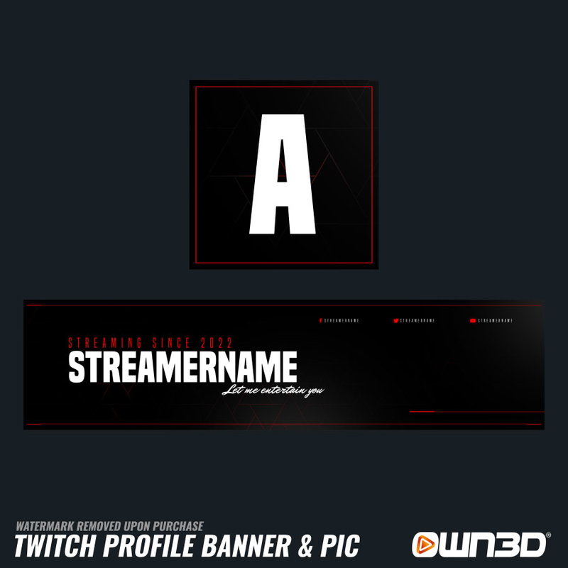 Minimal Red Twitch Profile Banner - OWN3D