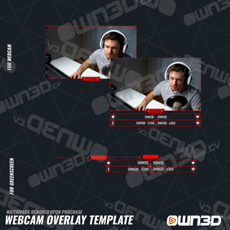 Minimal Red Webcam Overlays - OWN3D
