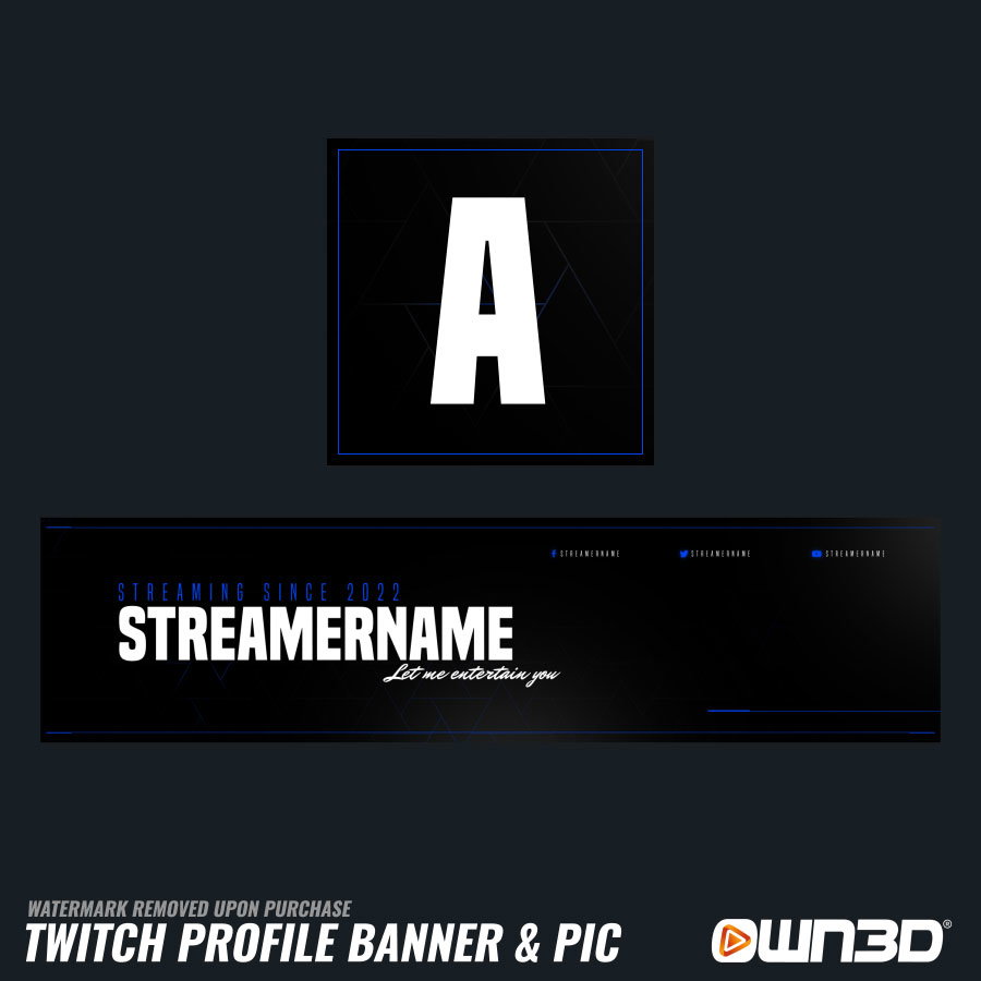 Minimal Blue Twitch Profile Banner - OWN3D