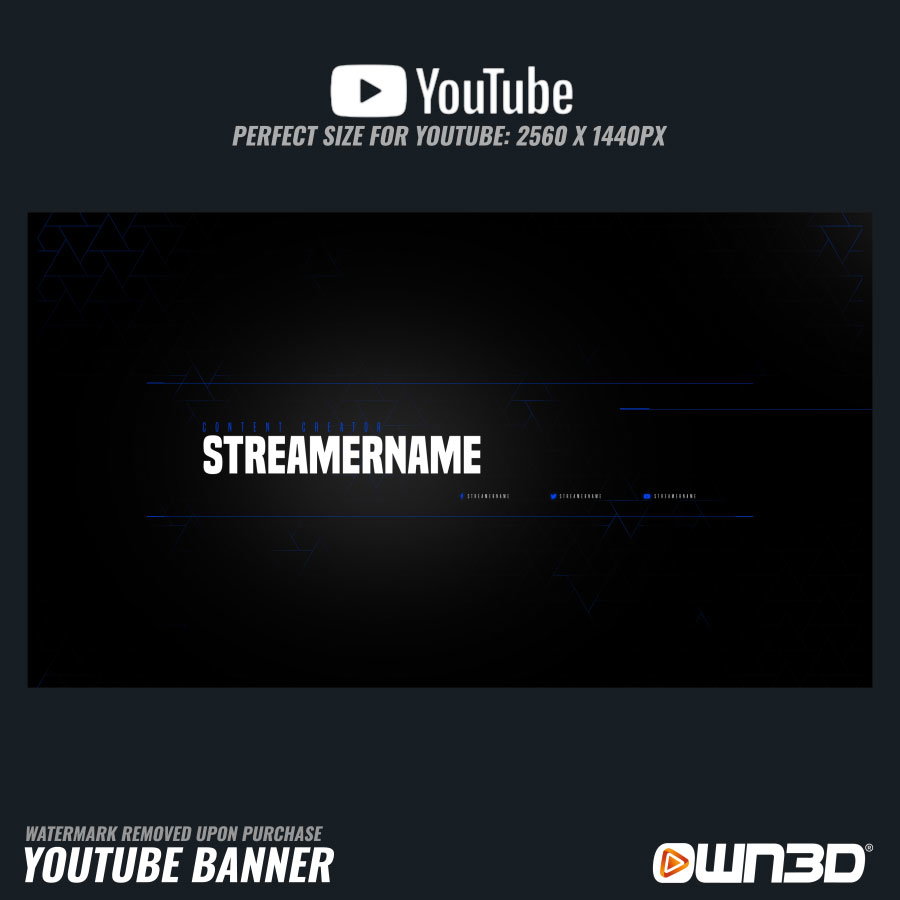 Minimal Blue YouTube Banner - OWN3D