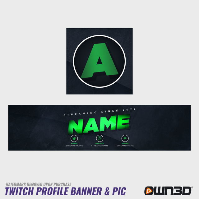 Modern Green Twitch Profile Banner - OWN3D