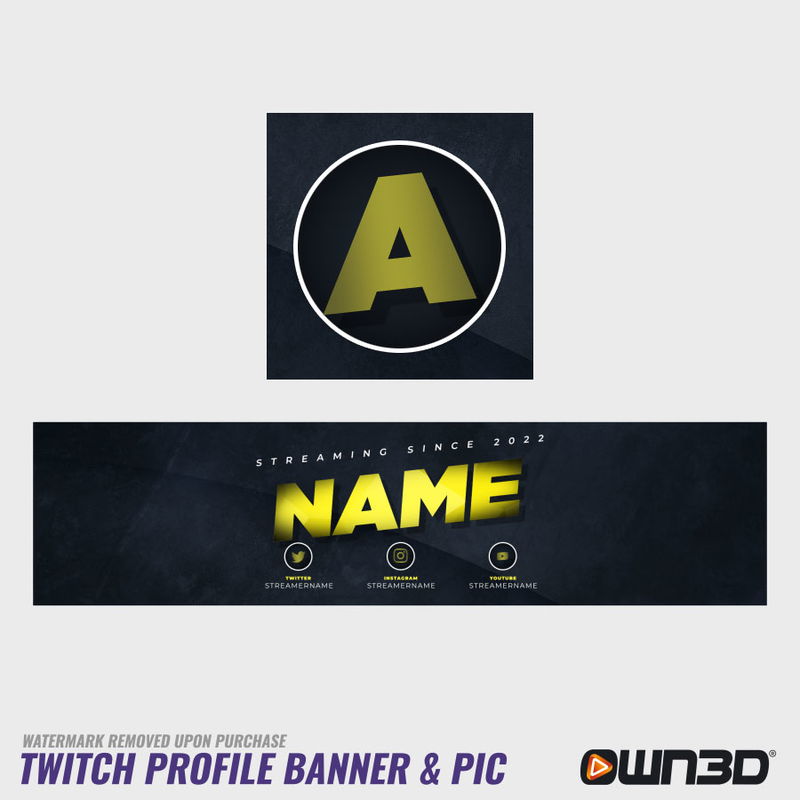 Modern Yellow Twitch Profile Banner - OWN3D