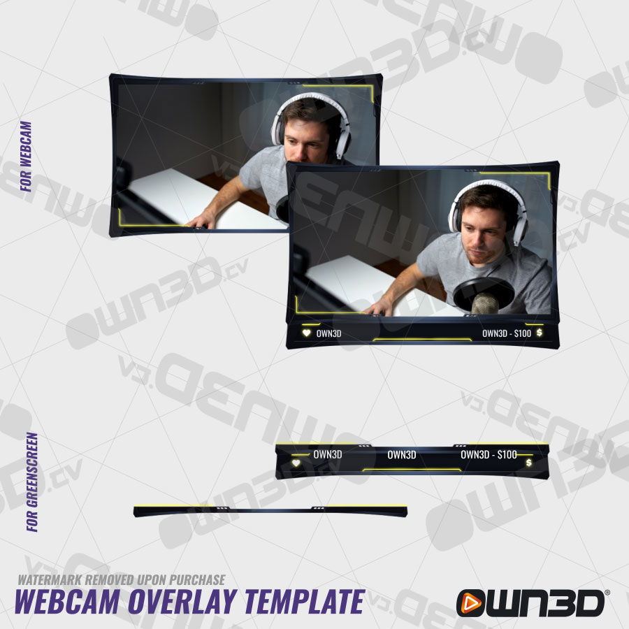 Modern Yellow Webcam Overlays - OWN3D