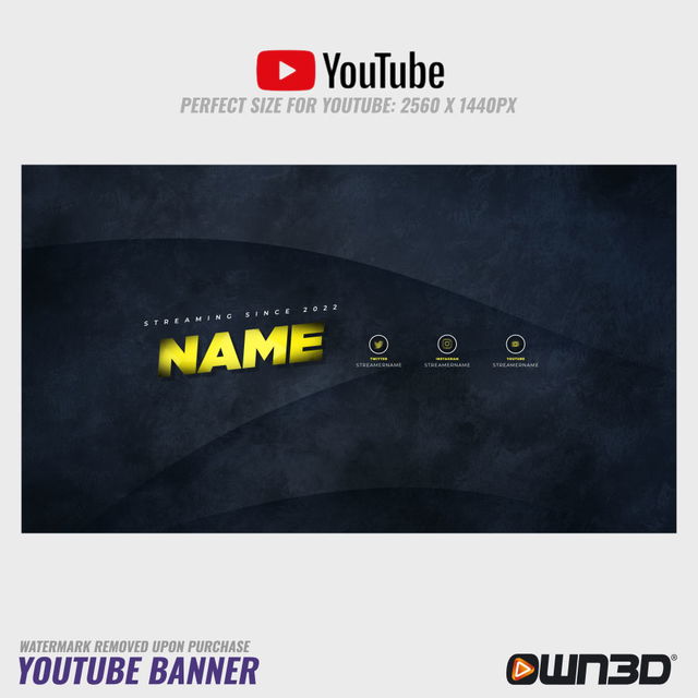Modern Yellow YouTube Banner - OWN3D