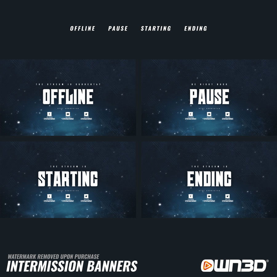 Unique Blue Intermission Banner - Offline, Pause, Start & End Screens ...