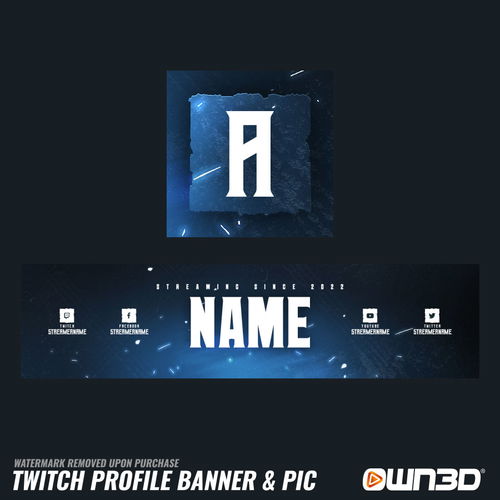 Unique Blue Twitch Profile Banner - OWN3D