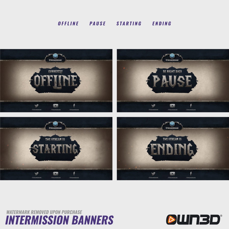 BFA Intermission Banner - Offline, Pause, Start & End Screens - OWN3D