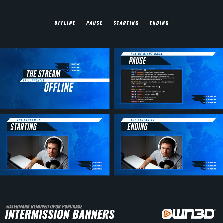 Crossfire Intermission Banner - Offline, Pause, Start & End Screens - OWN3D