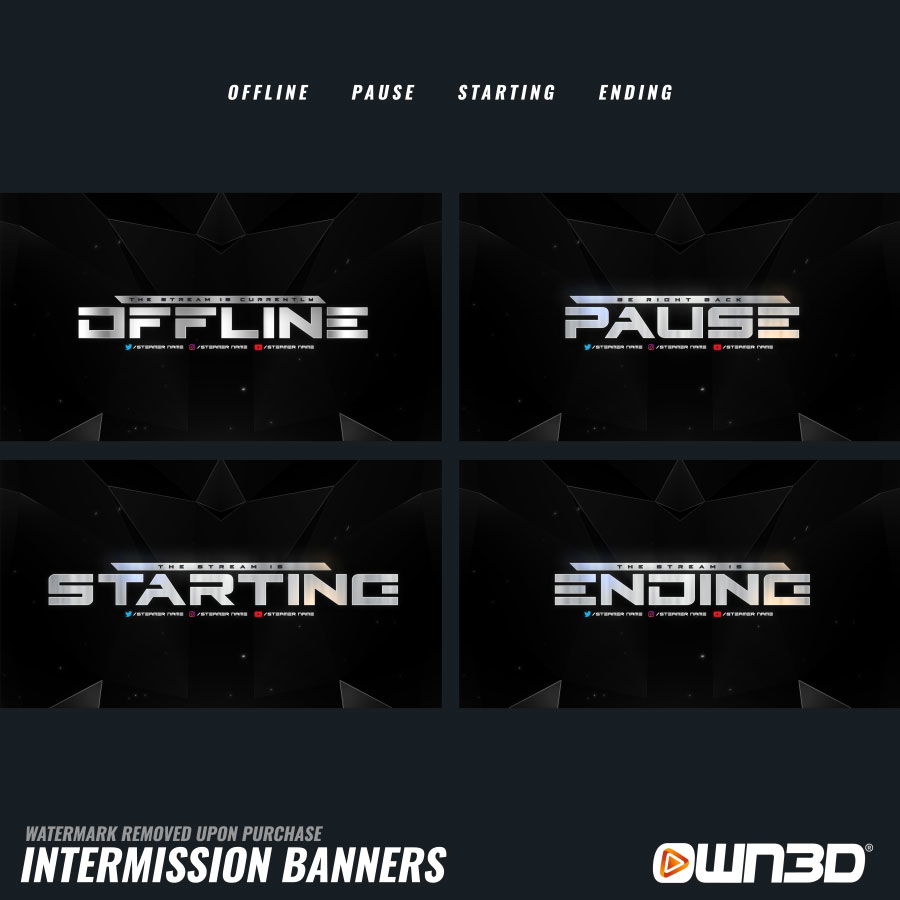 DarkMode Intermission Banner - Offline, Pause, Start & End Screens - OWN3D