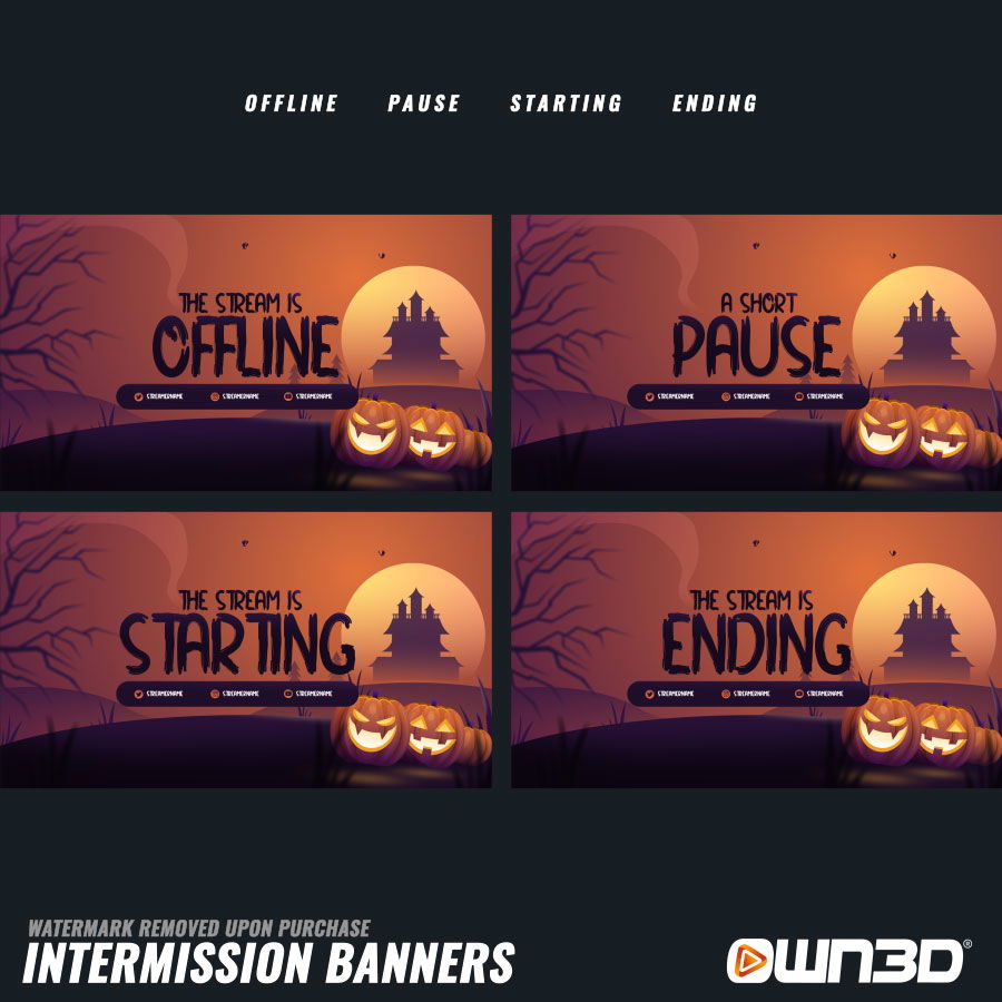 Hallow Intermission Banner - Offline, Pause, Start & End Screens - OWN3D