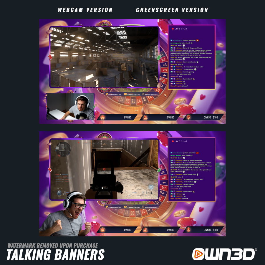 Vision Talking Banner - #1 Streamer Shop | OWN3D