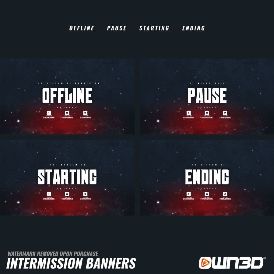 Unique Red Intermission Banner - Offline, Pause, Start & End Screens ...