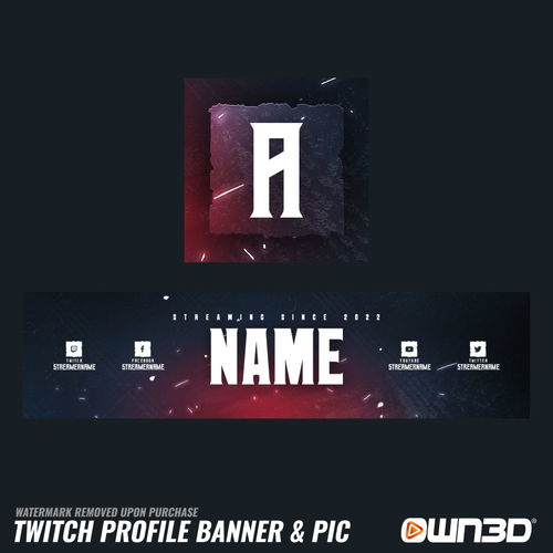 Unique Red Twitch Profile Banner - OWN3D