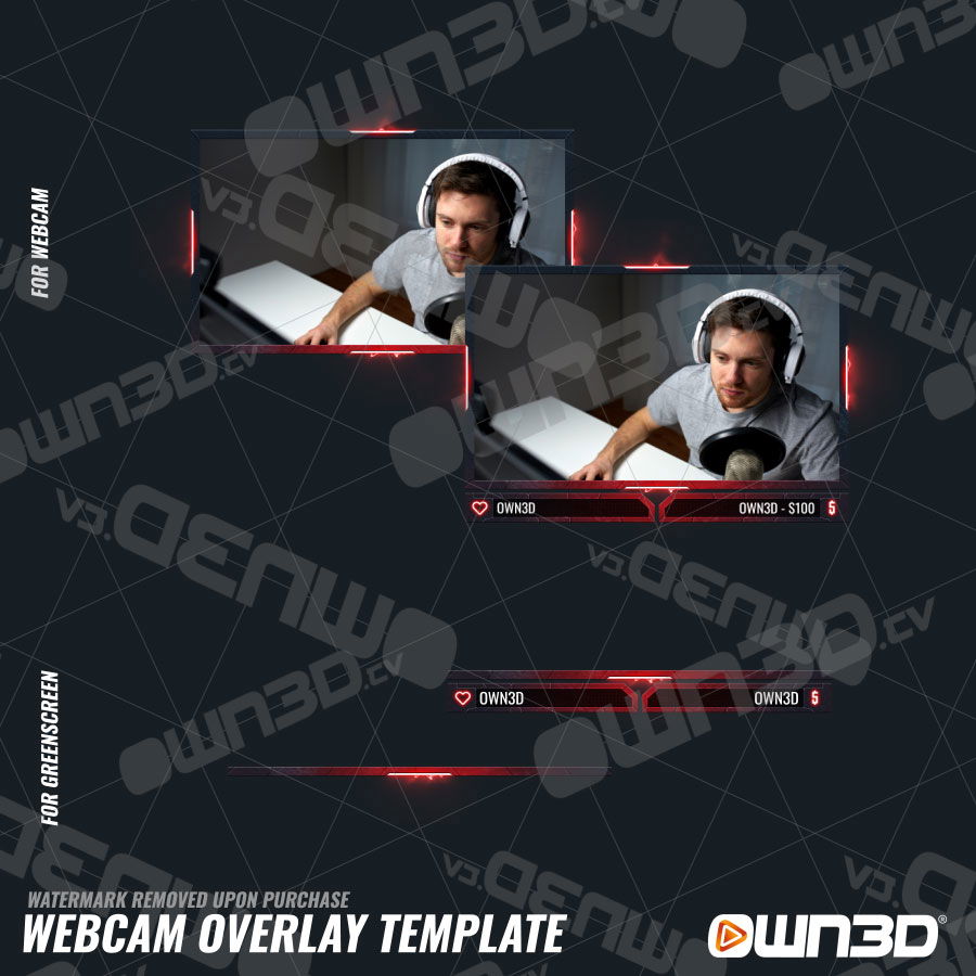 Unique Red Webcam Overlays - OWN3D