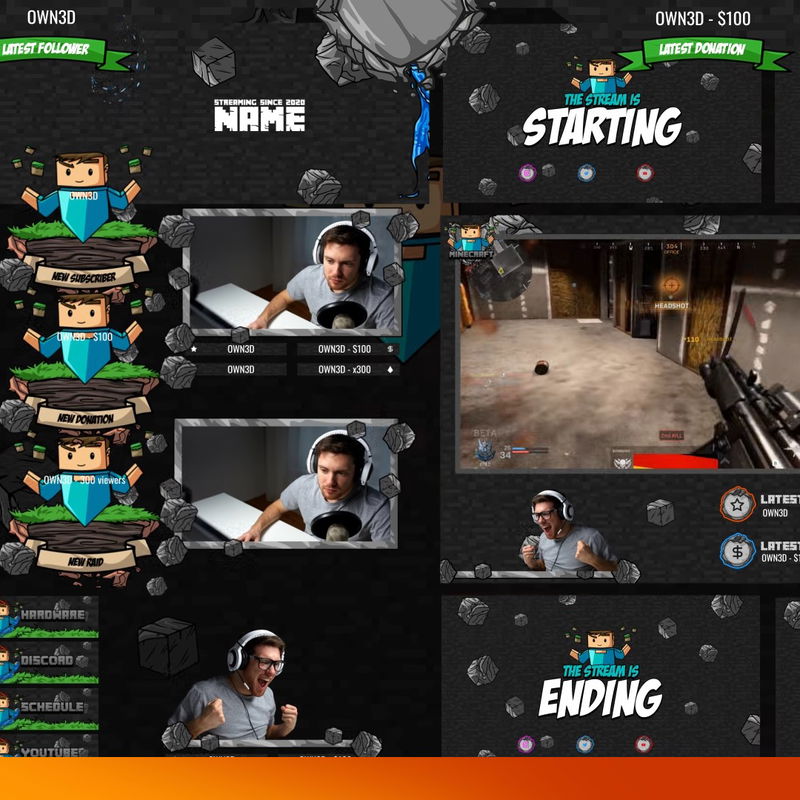 “Minecraft Pickaxe” Twitch Sub Badges - #1 Shop for Streamers | OWN3D