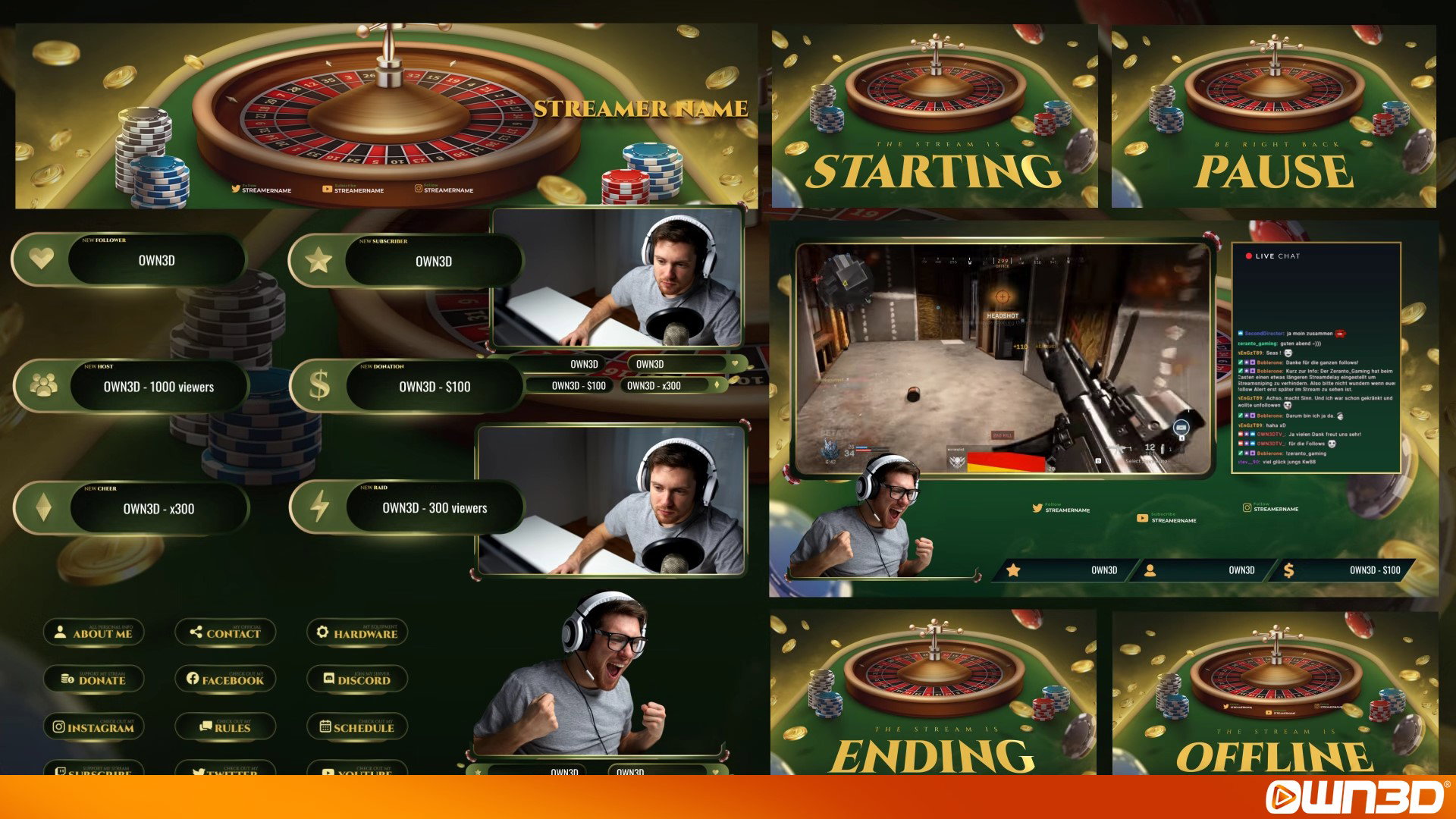 Paquete Gambler - La tienda para Streamers Nº1 | OWN3D