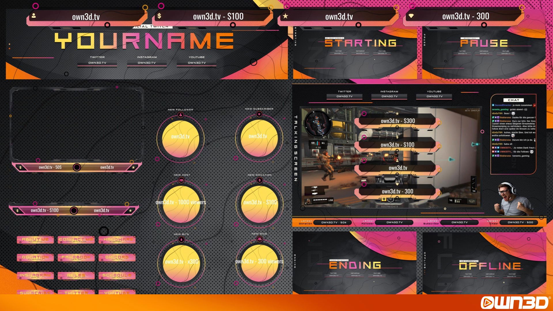 OPS Twitch Panels - #1 Shop for Streamers | OWN3D