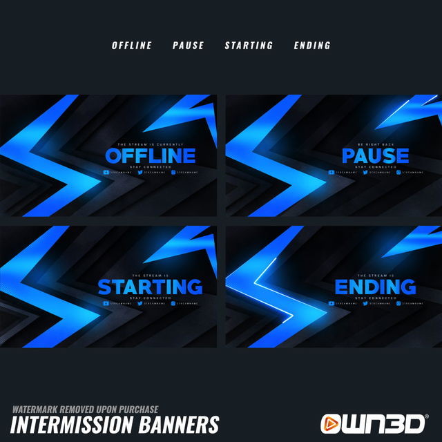 Roccit Intermission Banner - Offline, Pause, Start & Ende Screens - OWN3D
