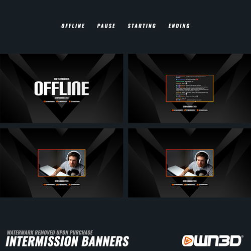 Simple Intermission Banner - Offline, Pause, Start & Ende Screens - OWN3D