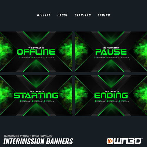 Verdant Intermission Banner - Offline, Pause, Start & Ende Screens - OWN3D