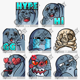 Seal Emote de suscriptor de Twitch | Emotes de suscriptores de Twitch ...