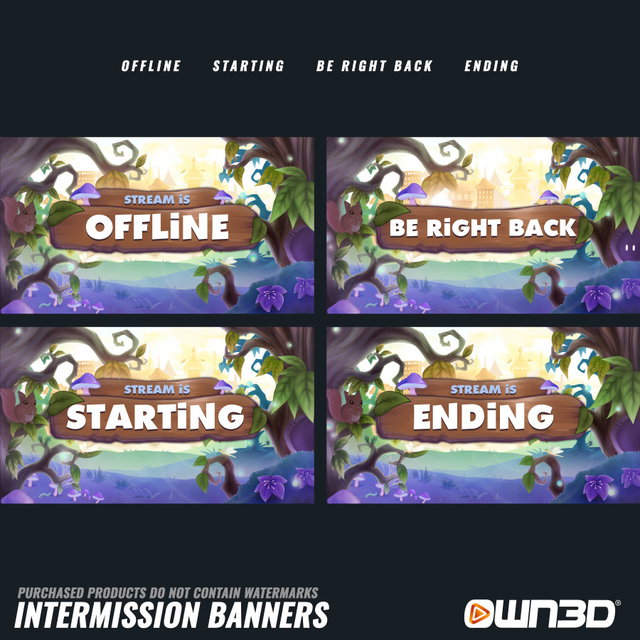 Enchanted Intermission Banner - Offline, Pause, Start & End Screens - OWN3D