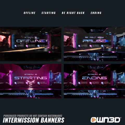 Spaceship Intermission Banner - Offline, Pause, Start & End Screens - OWN3D