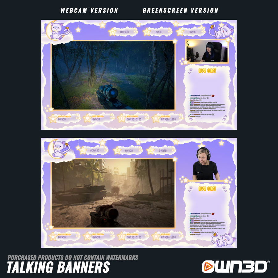 Kawaii Cats Chat Overlay / Screen / Banner - OWN3D