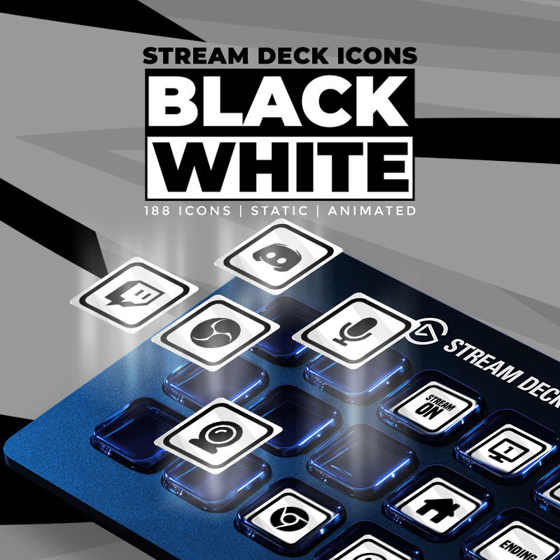 Black White Stream Deck Icons - OWN3D